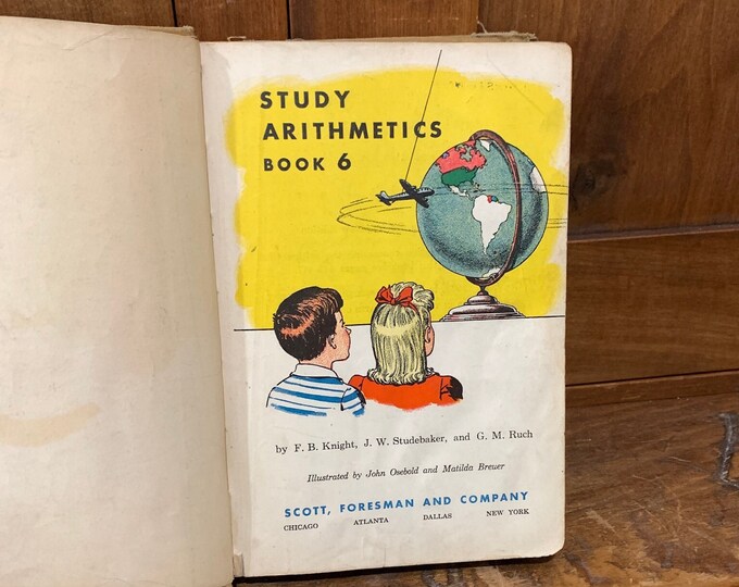 RARE 1943 MATH Textbook 6 (grade) Study Arithmetics Hardcover Scott ...
