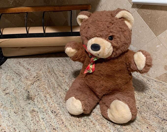 Teddy Bear 15" Vintage Dan Dee Plushie Brown Stuffed Animal Tag K56519 ...