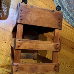 Rare WOOD BOX WHEELS Handcrafted 21 5/8” Long X 13 5/8”d X 20 1/4”h ...