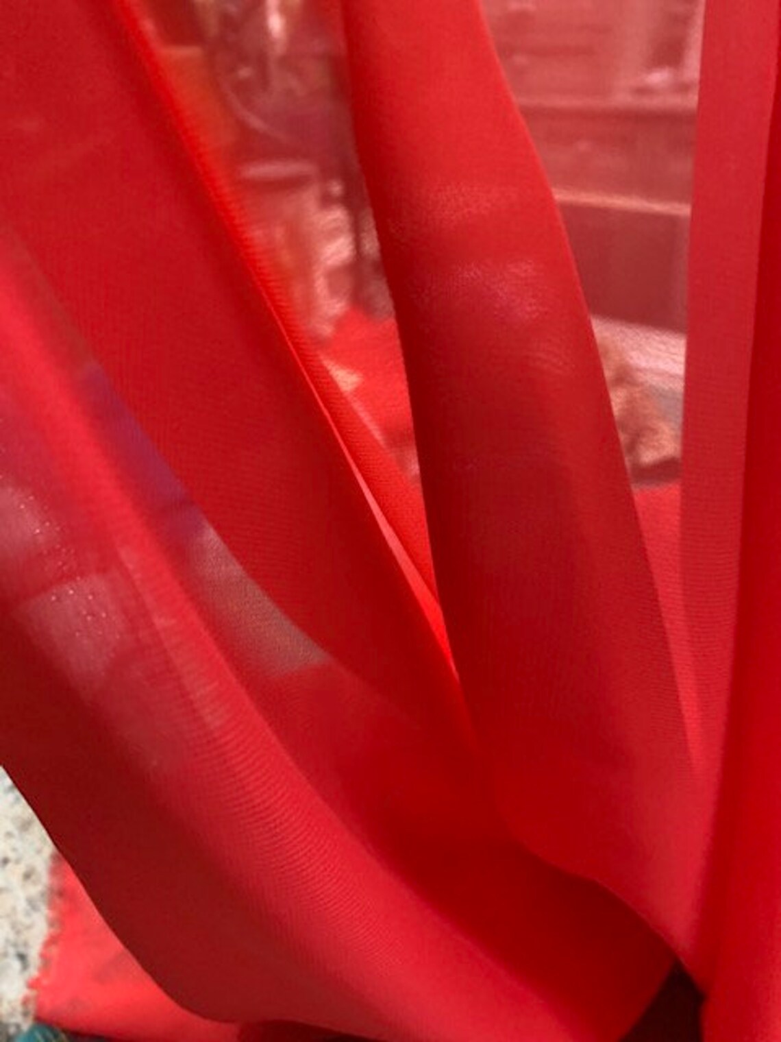 RED FABRIC CHIFFON 2 1/6 Yd X 29 Wide Transparent See-through - Etsy ...