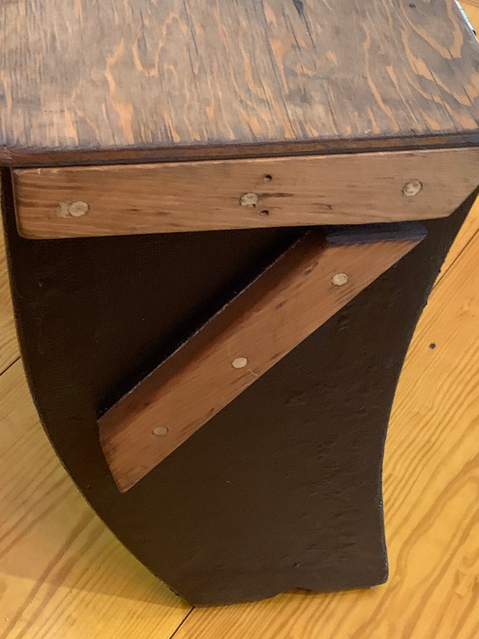 Rare ANTIQUE CURVED BOX Storage Hinged Lid Unusual Wooden | Etsy