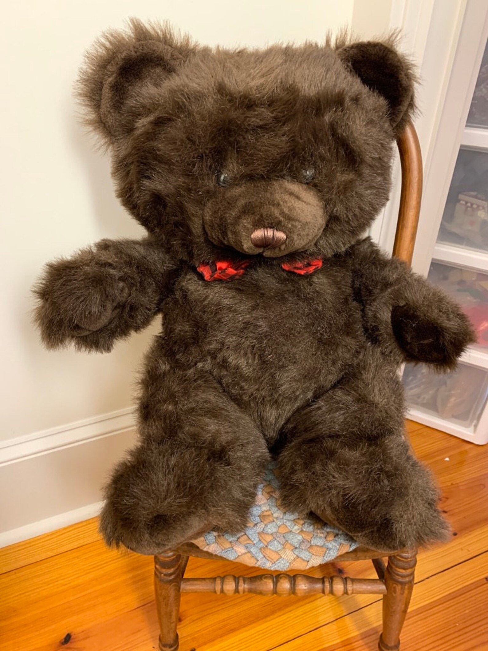 80s STUFFED BEAR TEDDY 24 Precious Furry Fluffy Brown | Etsy