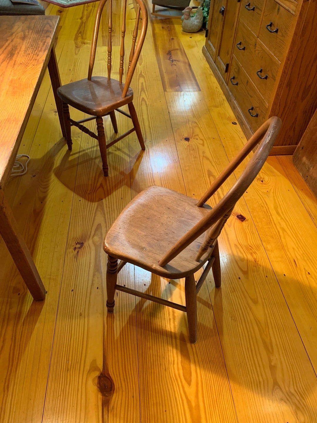 Rare Antique Oak Child/lg Doll Chair Little Red Chairs for Reading ...