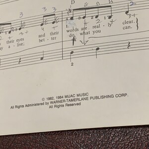 RARE 1982 MICHAEL JACKSON Song "beat It" Piano Sheet Music Arranged by ...
