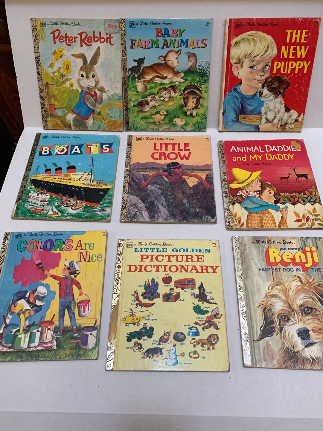 Rare 1970's GOLDEN BOOKS LOT of Nine (9) Native American Daddies Benji ...