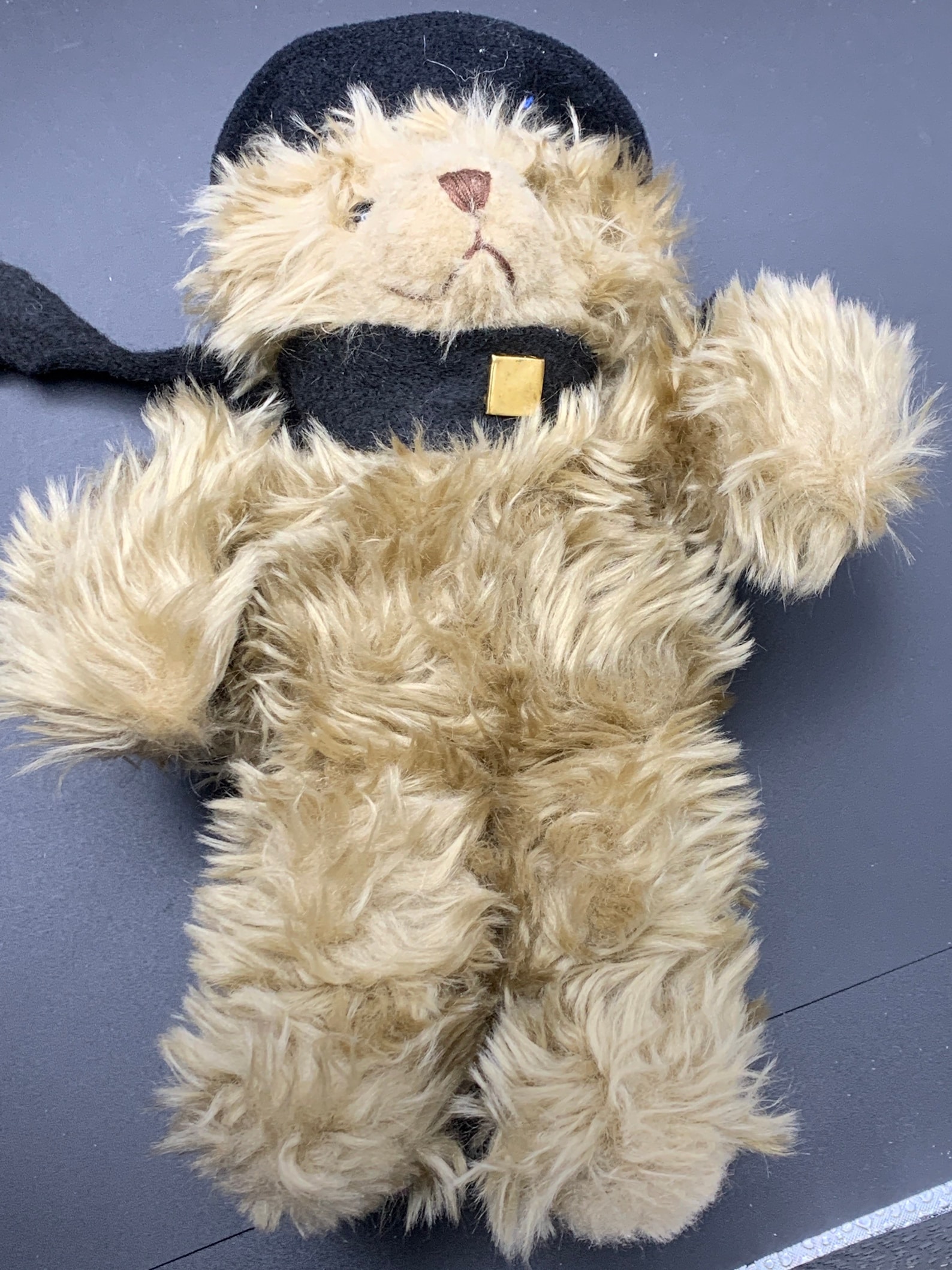 Vintage PLUSH RUSS BERRIE Stuffed Bear Abner Tag; Brown Felt Hat ...
