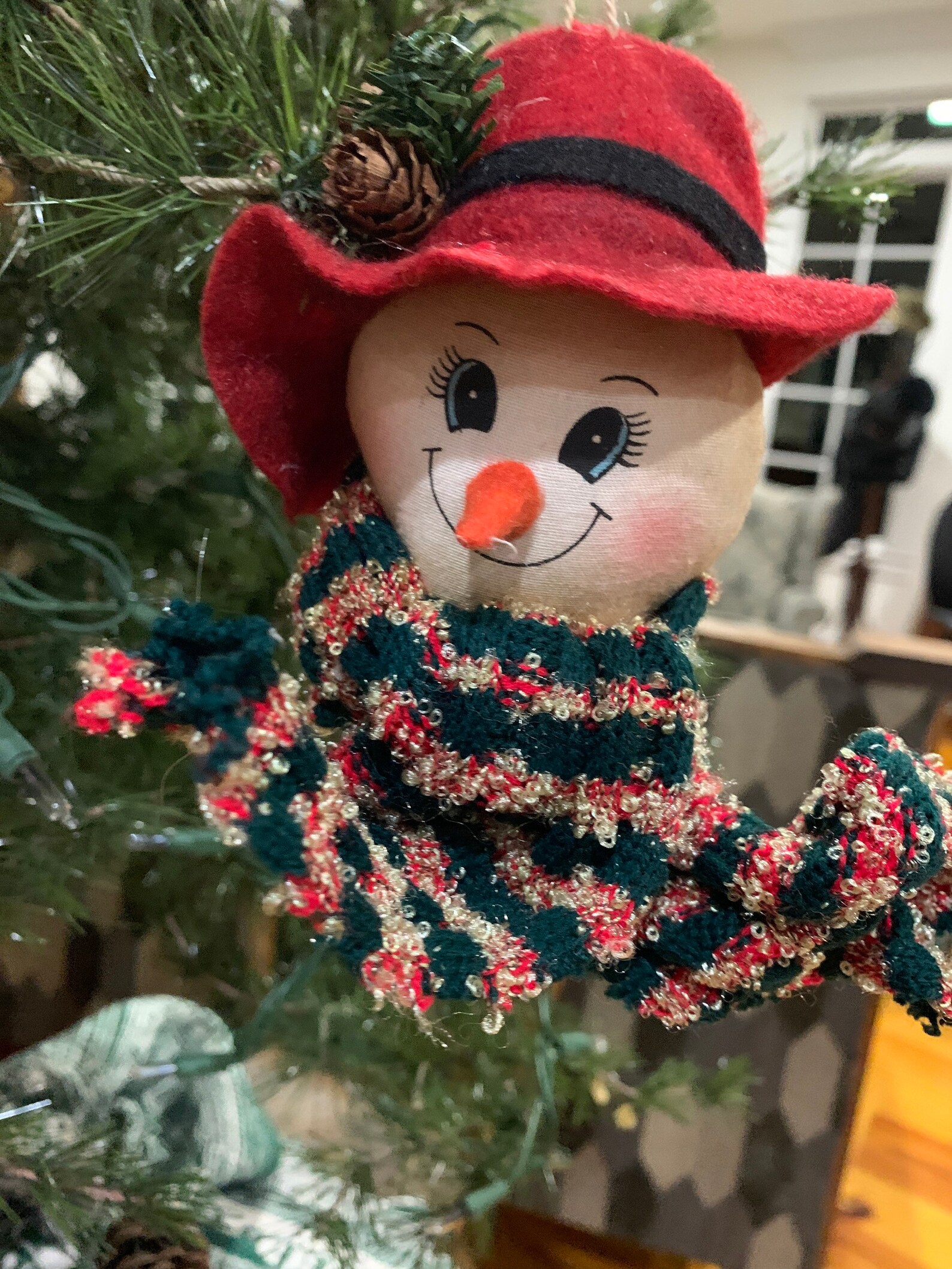 RARE Vintage Cracker Barrel Snowman Ornament Fedora Carrot | Etsy