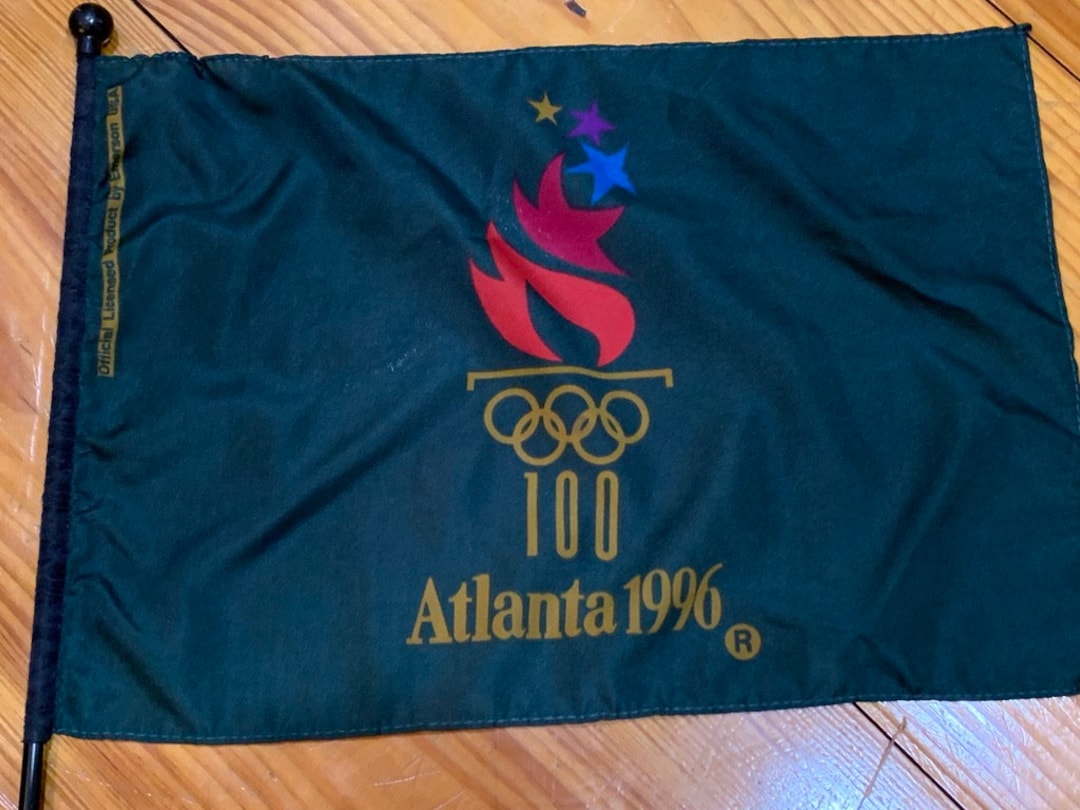 1996 OLYMPICS FLAG ATLANTA Official Licensed Product Emerson U S A ...