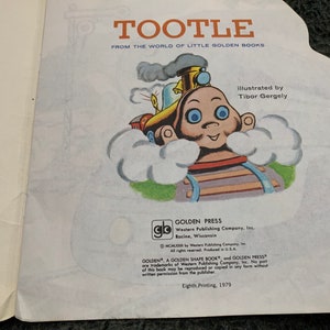 RARE 1979 TOOTLE Golden Shape Book Train Horse Workers Action Engineer ...