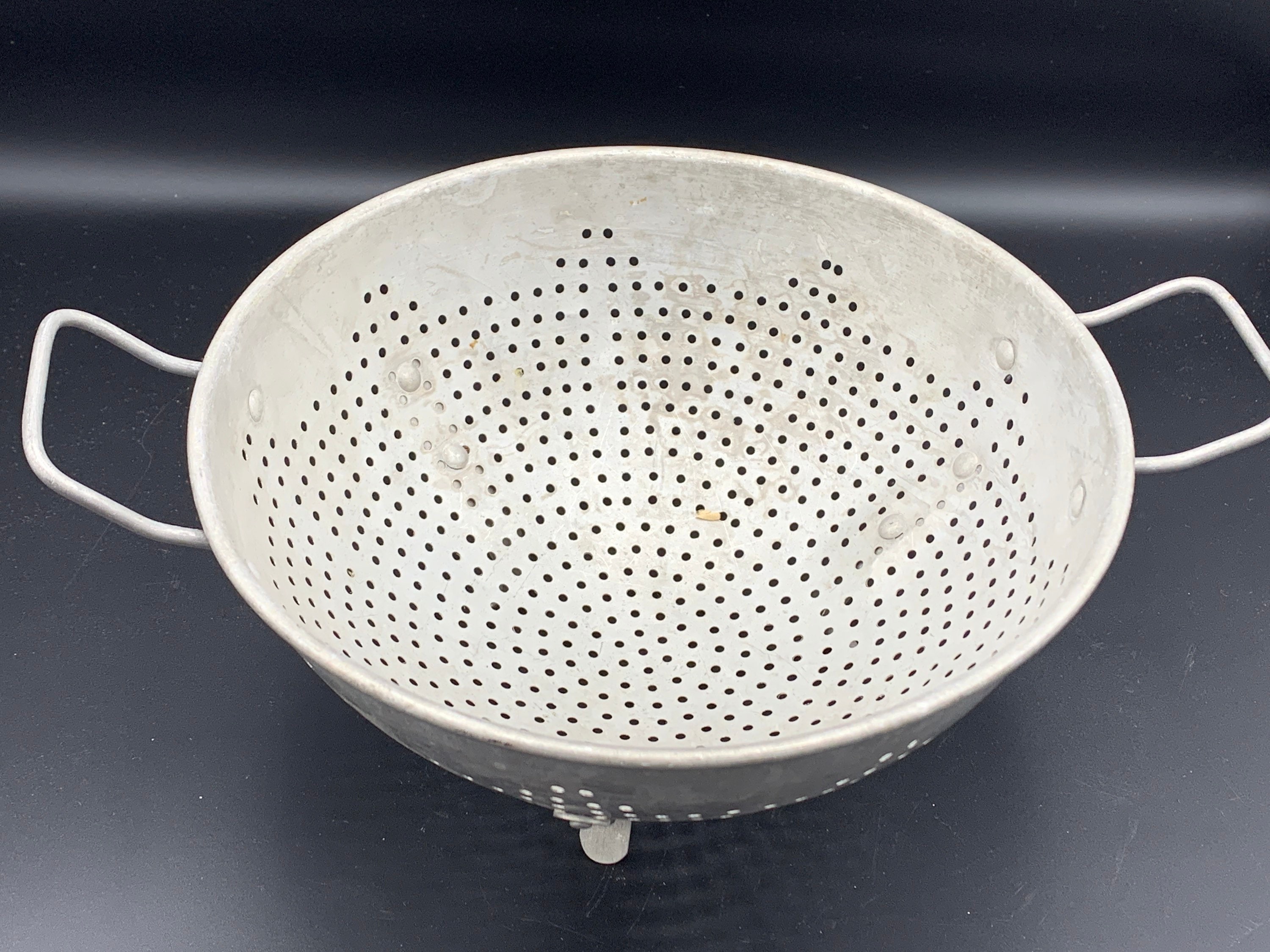 50s STRAINER CIRCLES COLANDER Dome Aluminum Gray 3 footed | Etsy