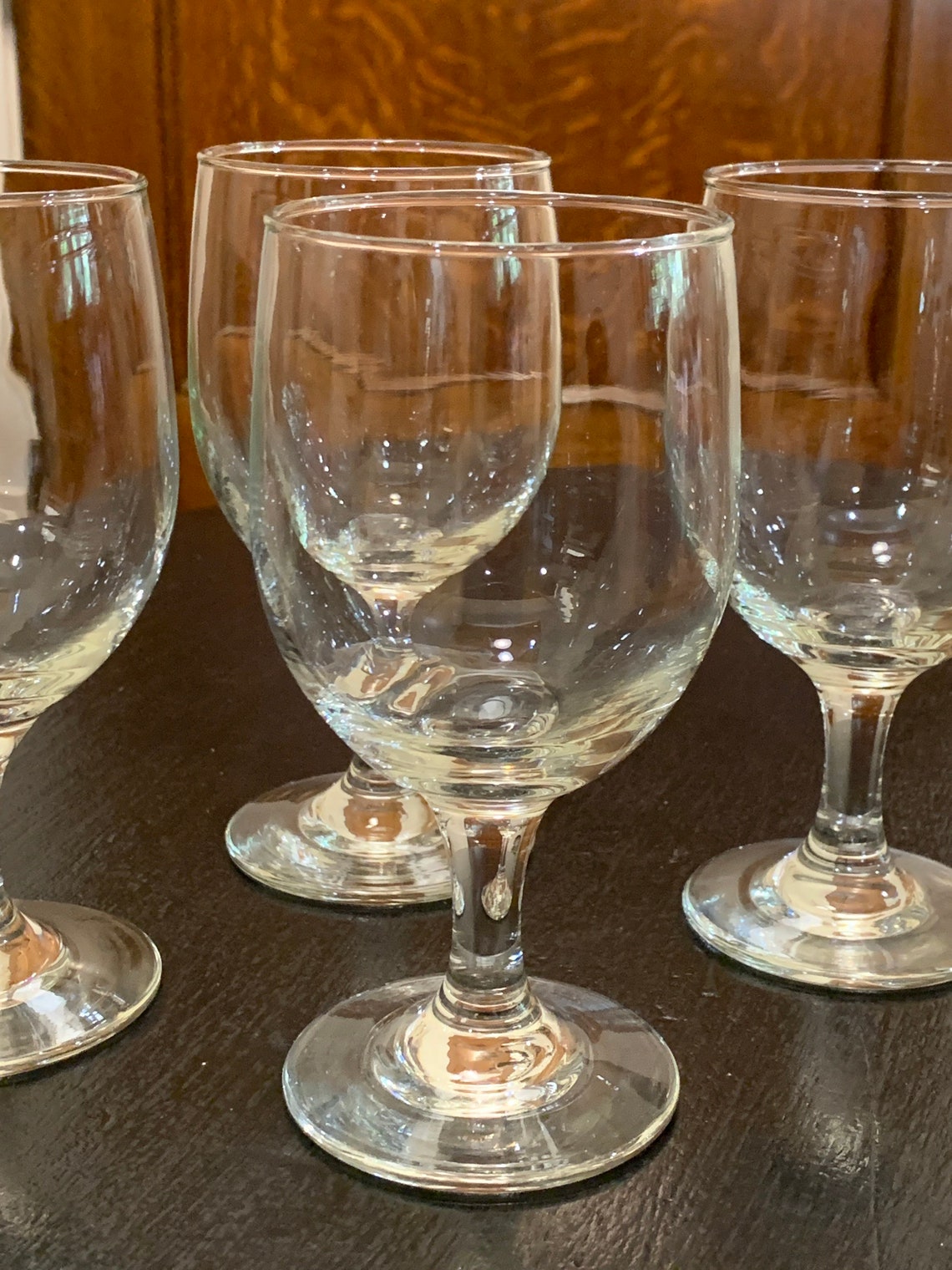 Vintage Set Of 8 Stem Water Glasses 6 14x2 34 Drinks Etsy