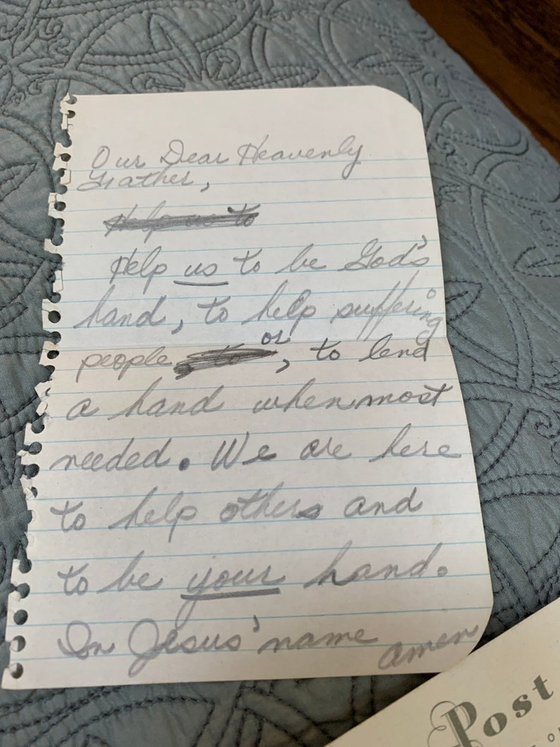 Rare 50s CHURCH RALLY Color POSTCARD & Written Prayer Card - Etsy