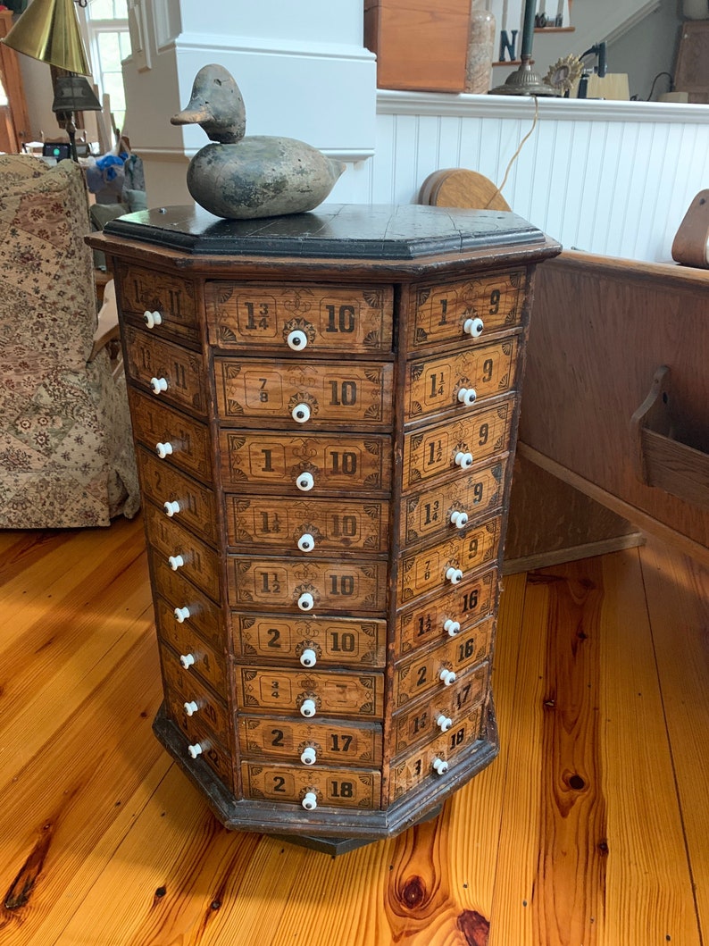 Antique 72-drawer Hardware Store Nuts Bolts All Drawers With Porcelain ...