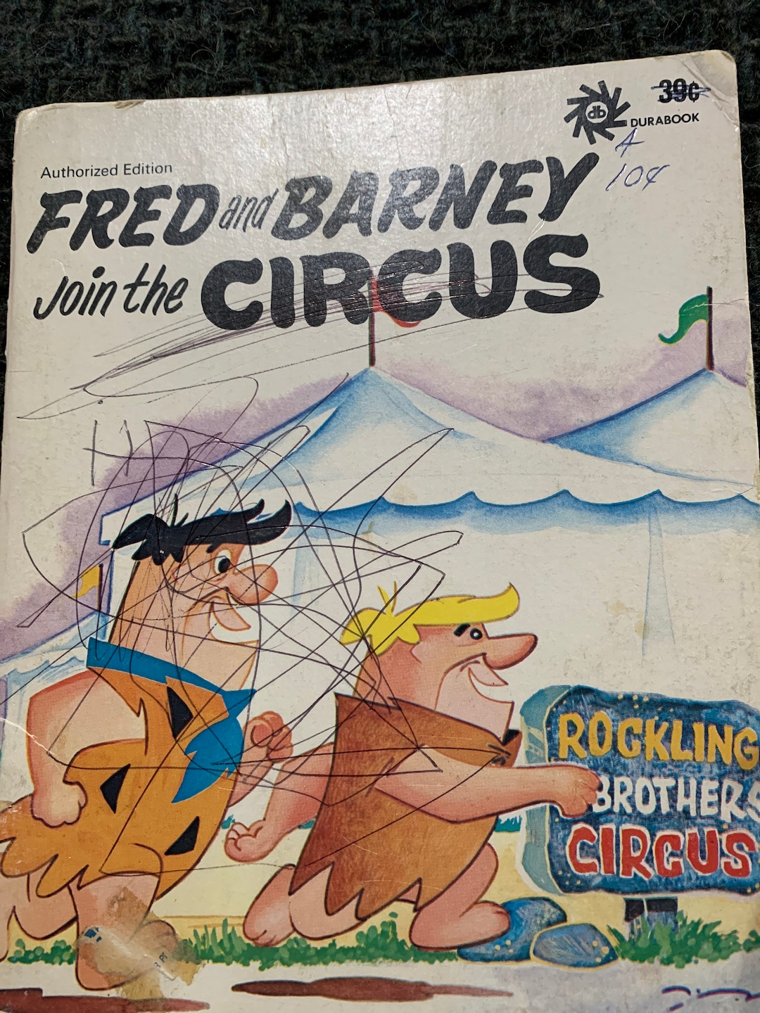 RARE Flintstone 1972 Durabook Fred and Barney Join the Circus Read ...