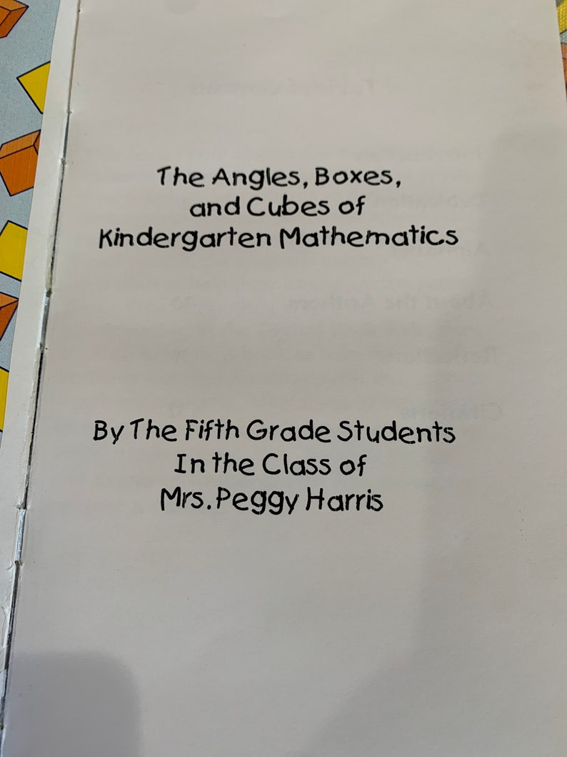 Rhymed Math Book for Kindergarten by Peggy Harris' 5th Graders "angles ...