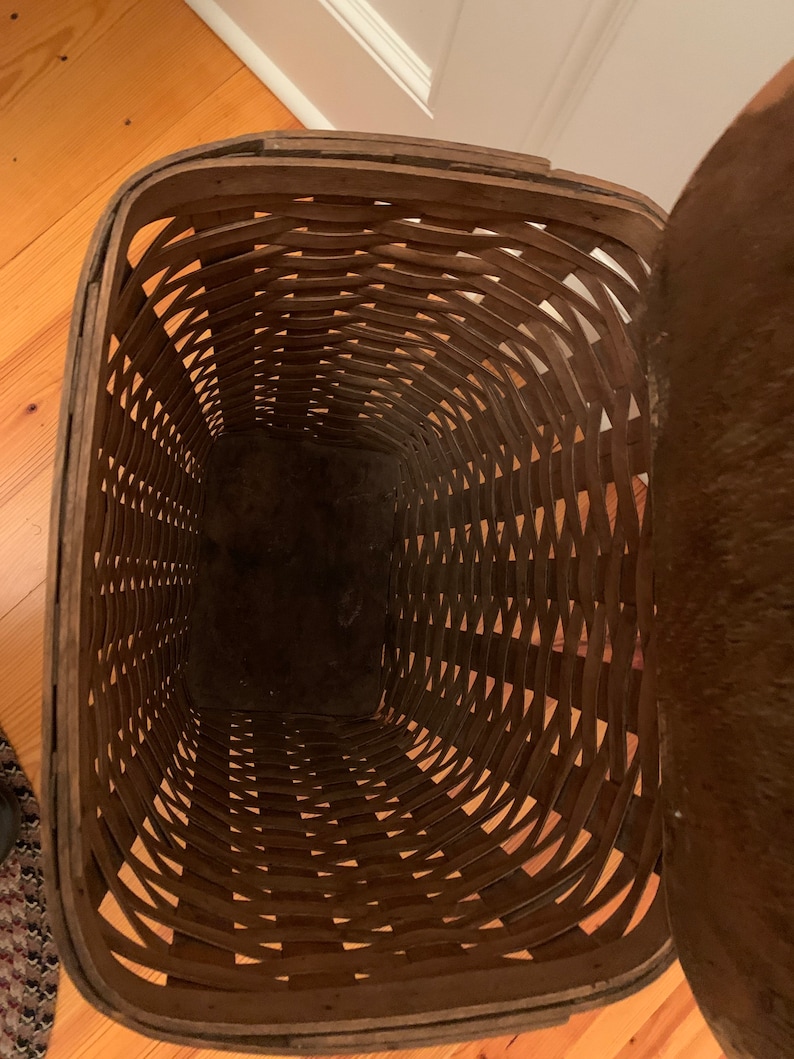 RARE Basket Antique Primitive Market Wicker Rolling Cart - Etsy