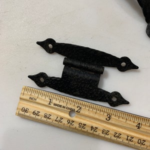 Vintage 60s Handle Pull Drawer or Door OR Hinge - Black Forged Iron ...