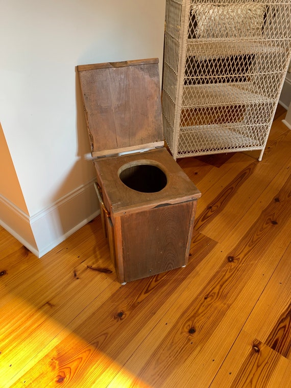 Antique Wood Pine Chamber Pot Commode PLANT STAND Primitive - Etsy
