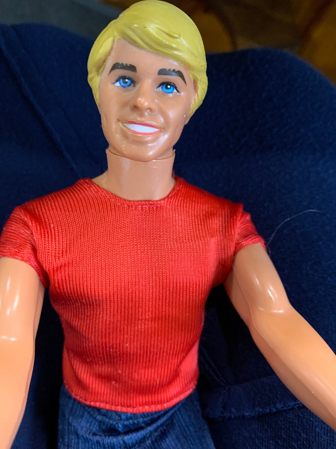 Vintage Ken Doll Tan Blonde Blue Eyes Great T Butt Marked 1968 Hong Kong See Photos Vintage