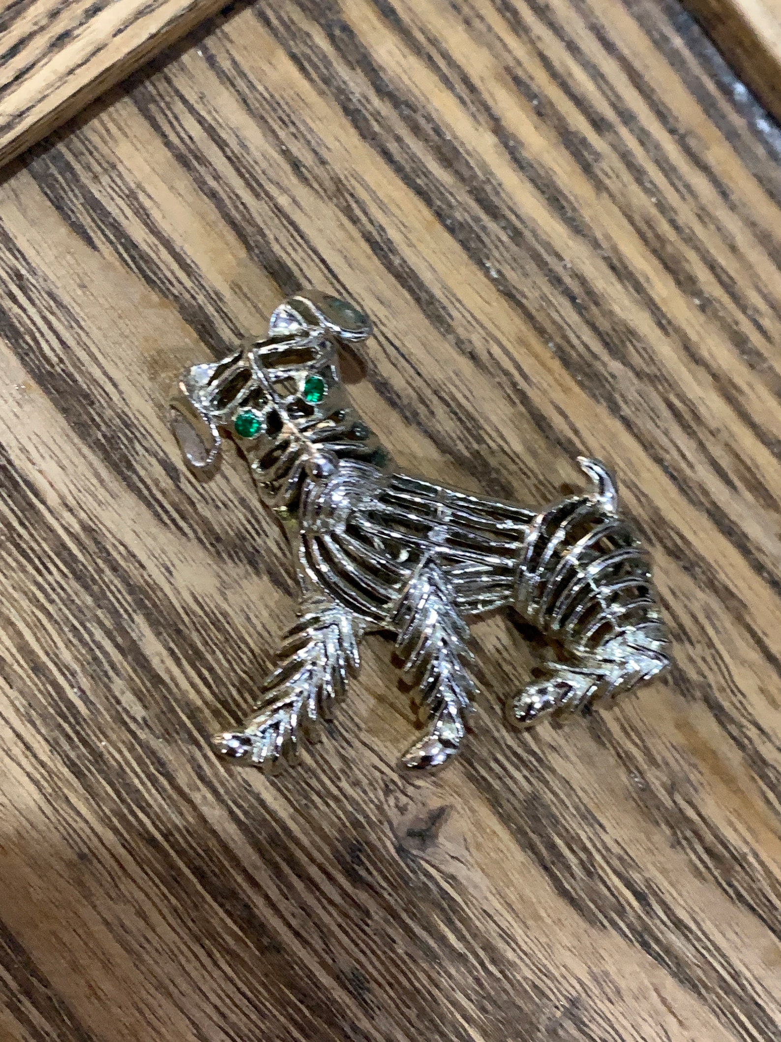 80s Gerry's Scottie Pin Dog Terrier Schnauzer Brooch GIFT Silver Tone W ...