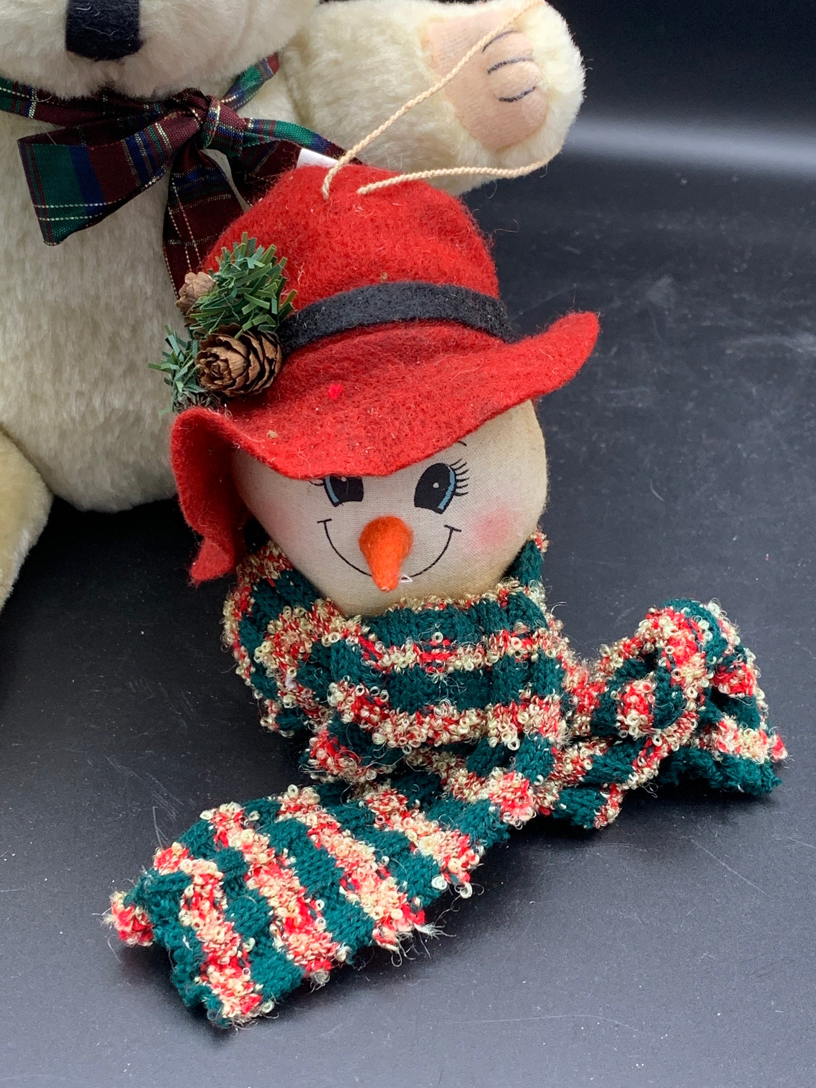 RARE Vintage Cracker Barrel Snowman Ornament Fedora Carrot | Etsy