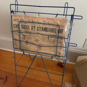 LOOK! Rare Old Time Newspaper Stand RACK Metal General Store Display ...