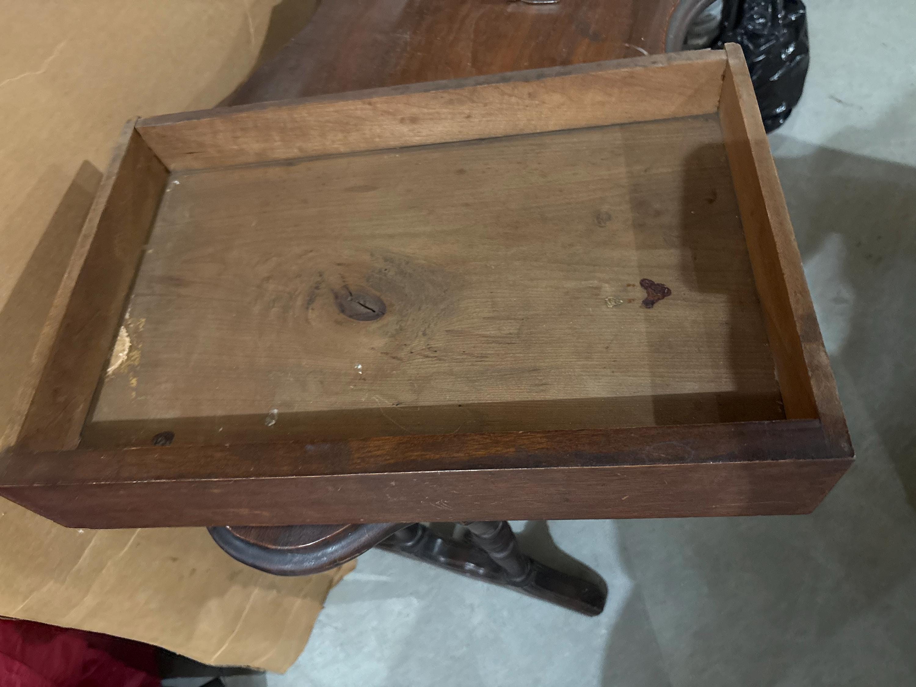Antique Parlor Table W/single Drawer and Shelf Eastlake Style Scalloped ...