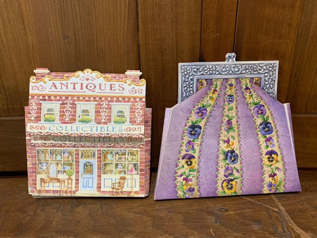 80s-90s Carol Wilson Bags Die-cut Paper Clutch Purse OR Antiques Store ...