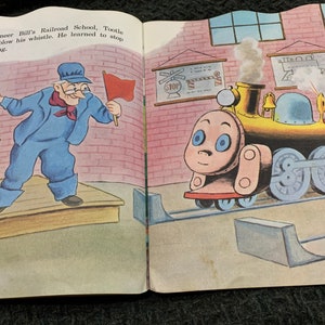 RARE 1979 TOOTLE Golden Shape Book Train Horse Workers Action Engineer ...