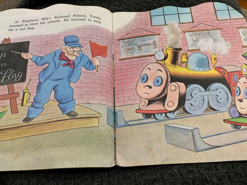 RARE 1979 TOOTLE Golden Shape Book Train Horse Workers Action - Etsy