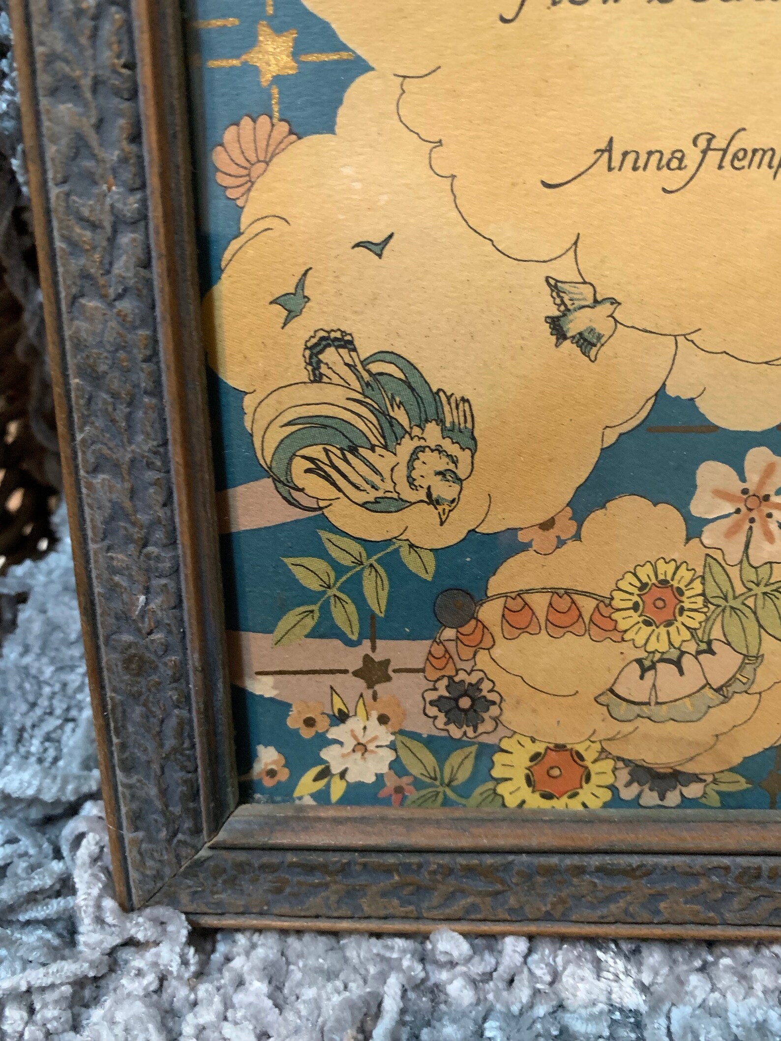 VINTAGE MOTHER Poem Anna Hempstead Branch Art Deco UNIQUE Framed 9 X 7 ...