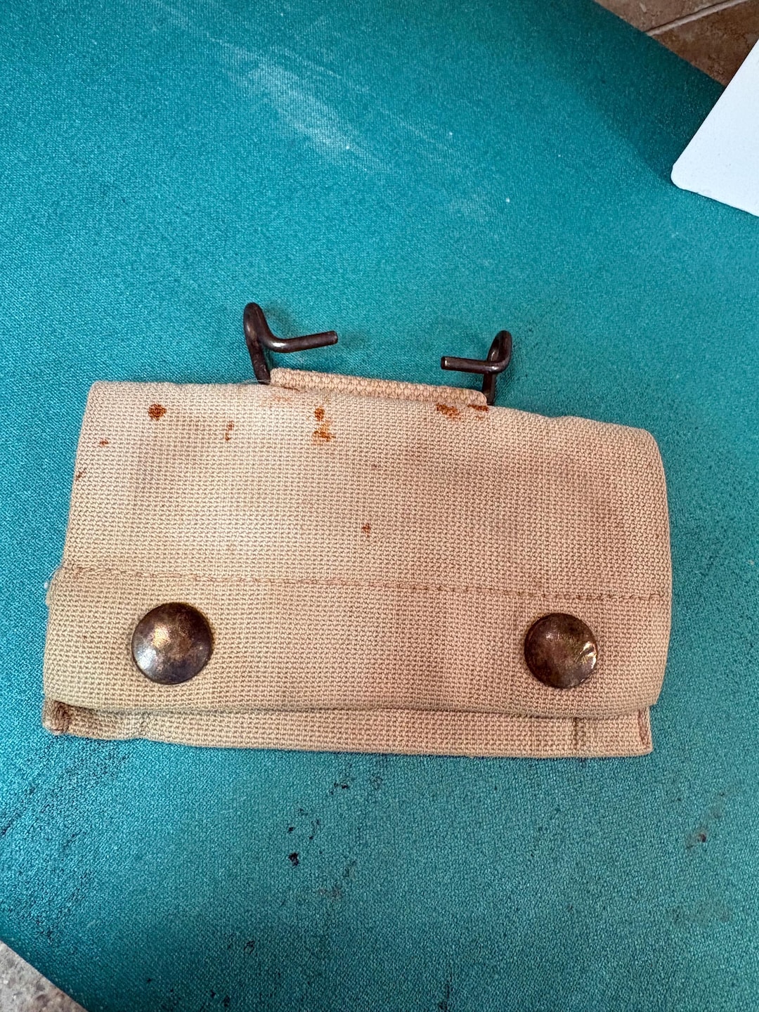 Very Rare 1942 WWII U.S. FIRST AID Pouch Two Snaps Marked J.Q.M.D. 1942 ...