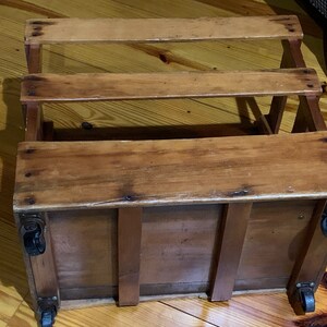 Rare WOOD BOX WHEELS Handcrafted 21 5/8” Long X 13 5/8”d X 20 1/4”h ...