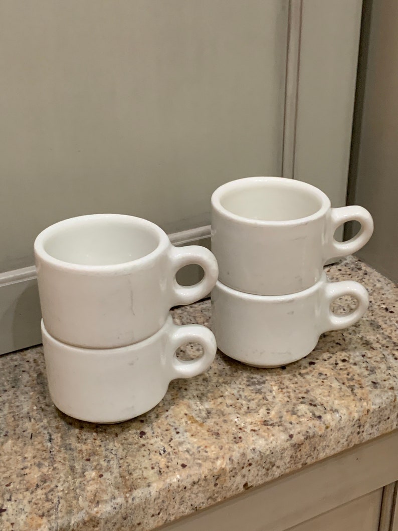 Rare 50S Restaurant Buffalo CHINA 2 CUPS Two; Diner Straight Side 5 Oz ...
