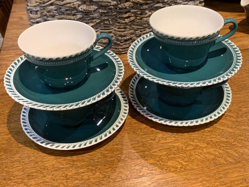 Rare 50s Harkerware Green Corinthian Chesterton W White - Etsy