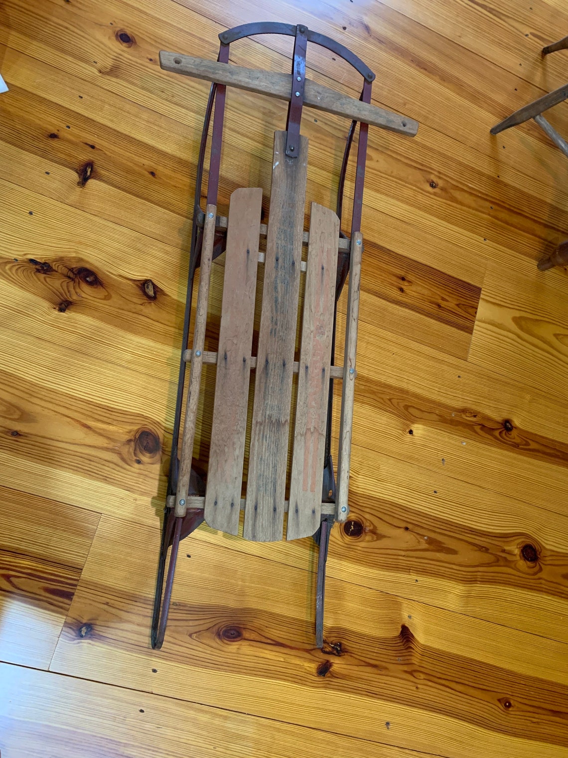 Vintage Western Clipper Snow SLED Wood & Metal - Etsy