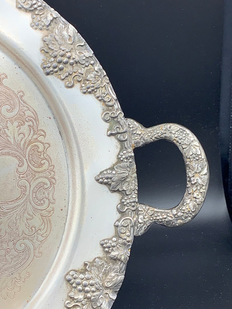 Very Old Silver Plate Silverplate Platter With Handles Heavy | Etsy
