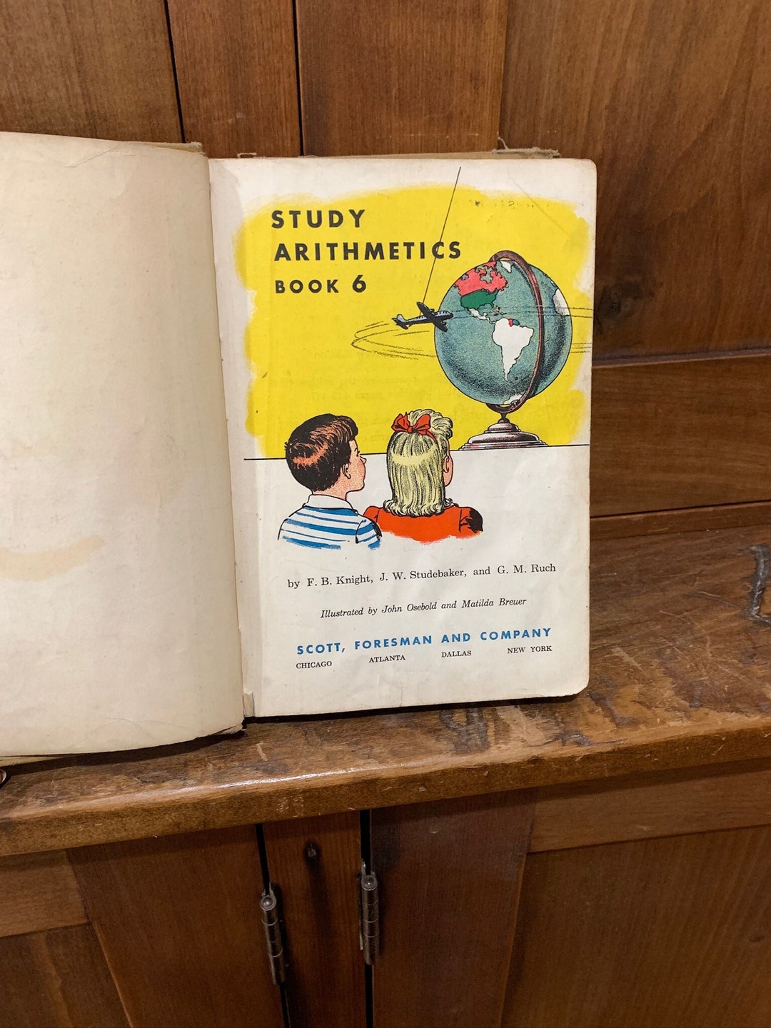 RARE 1943 MATH Textbook 6 grade Study Arithmetics Hardcover Scott ...