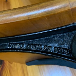 Rare PRIMARY Size DESK SCHOOLHOUSE Cast Iron Solid Pine Marked 1889 ...