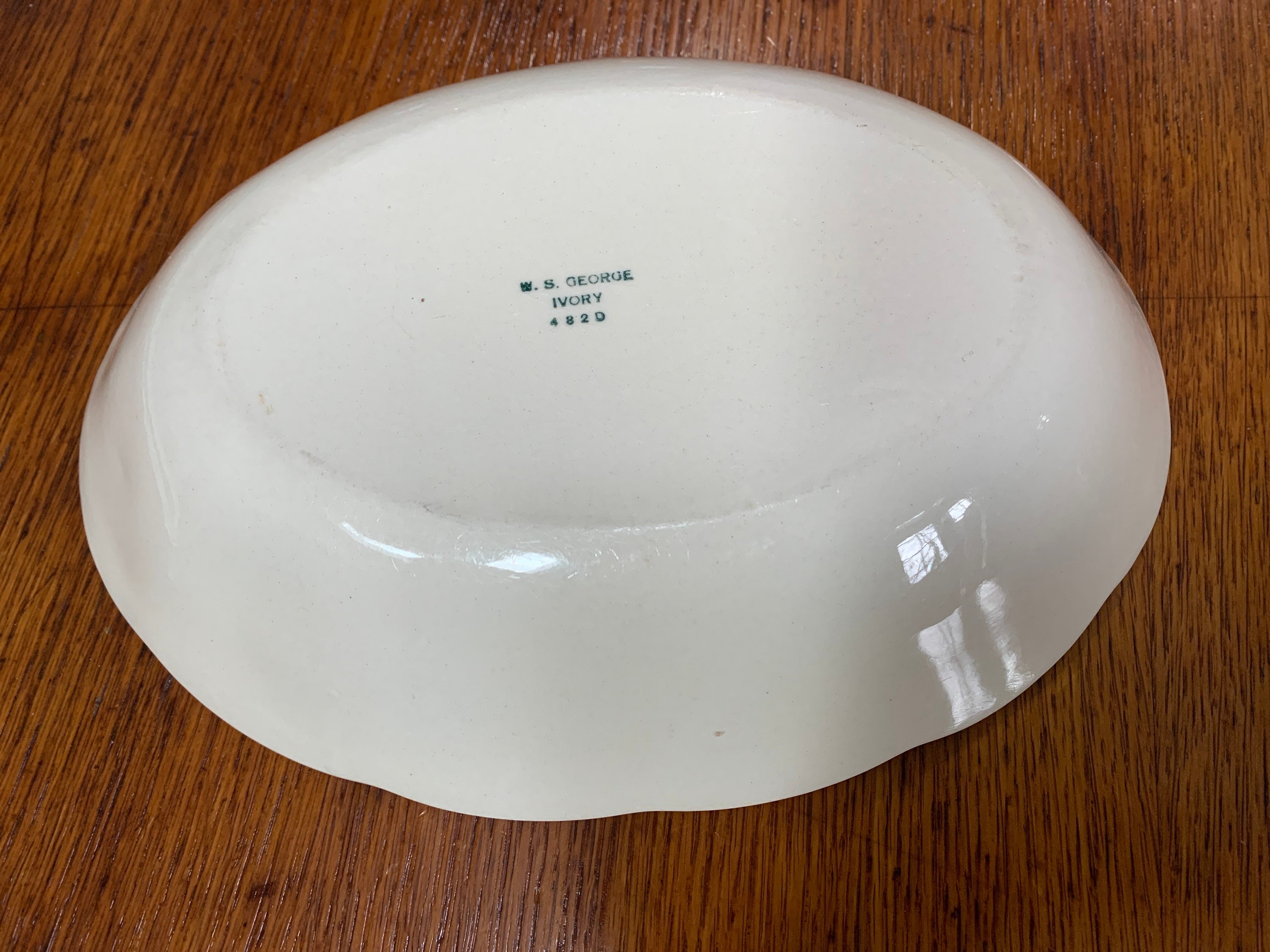 RARE W.S. George Ivory Oval Serving Dish Marked 482D 7 3 - Etsy.de
