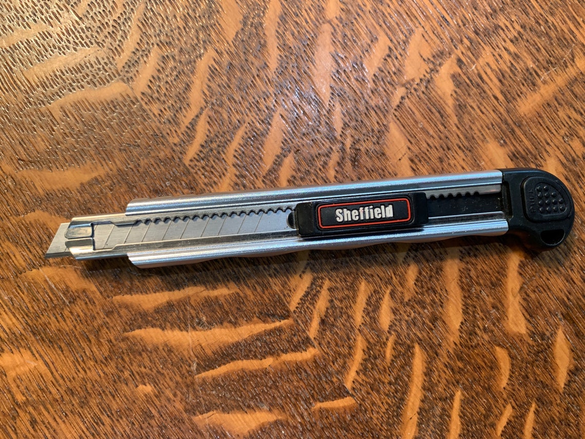 RARE Sheffield Box Cutter W Finger Grips Screw Locks Blade - Etsy