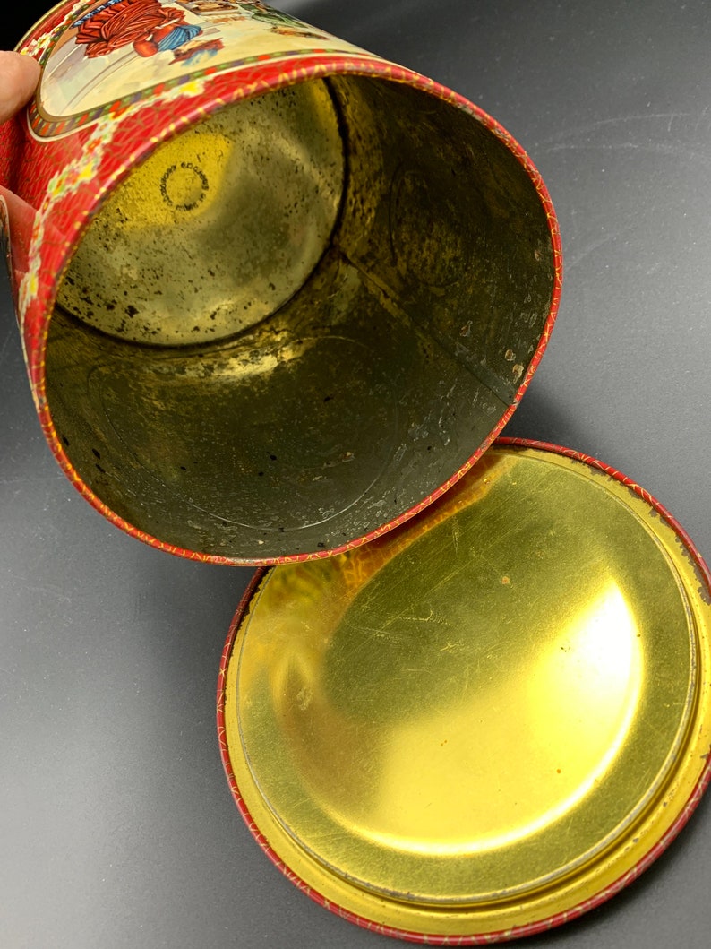 Rare 70s RED TIN VICTORIAN Made in England 5.5 Tall X | Etsy