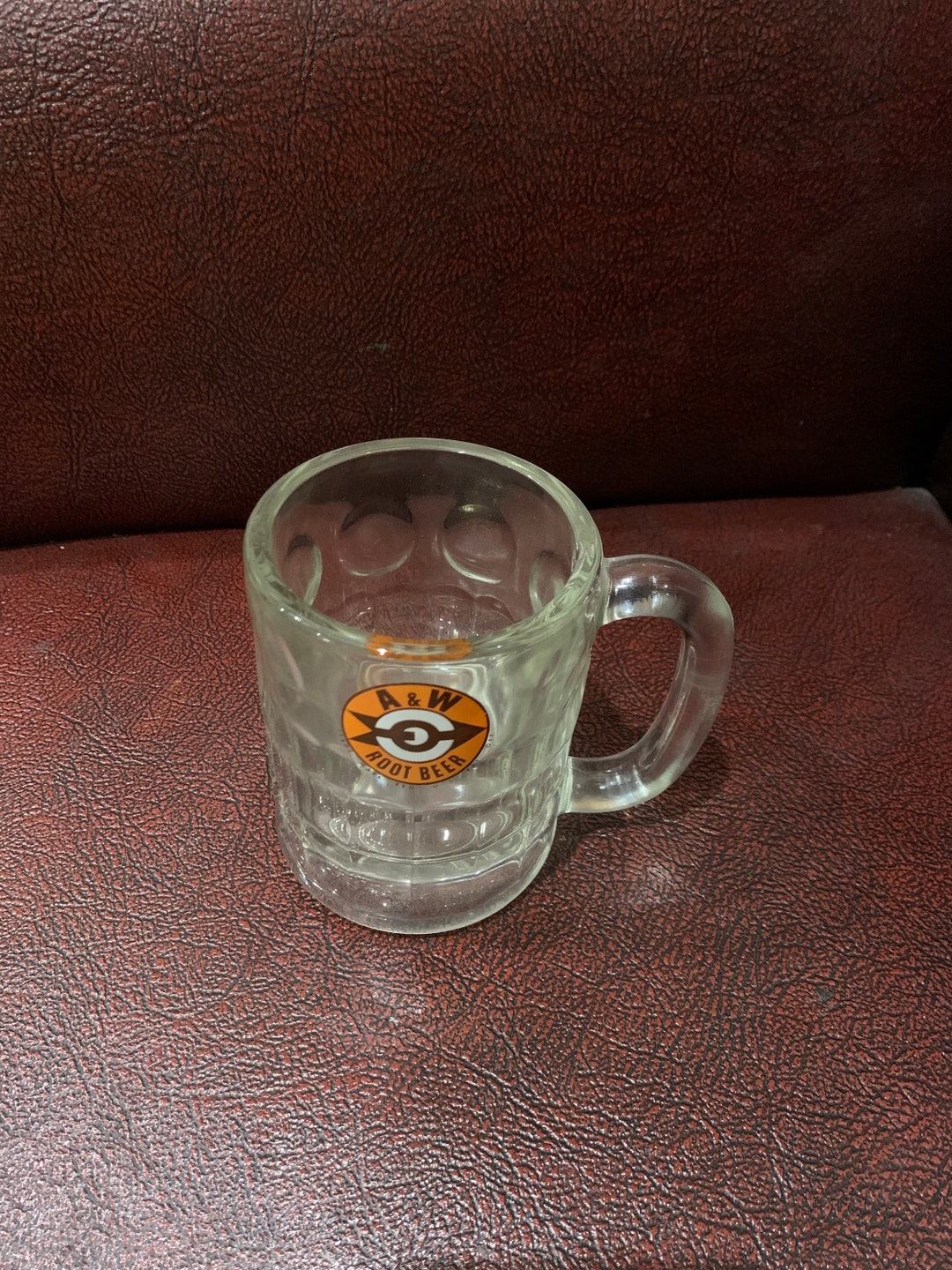 60s A&W Clear Glass Mini Root Beer Mug W Handle Bullseye Logo ...
