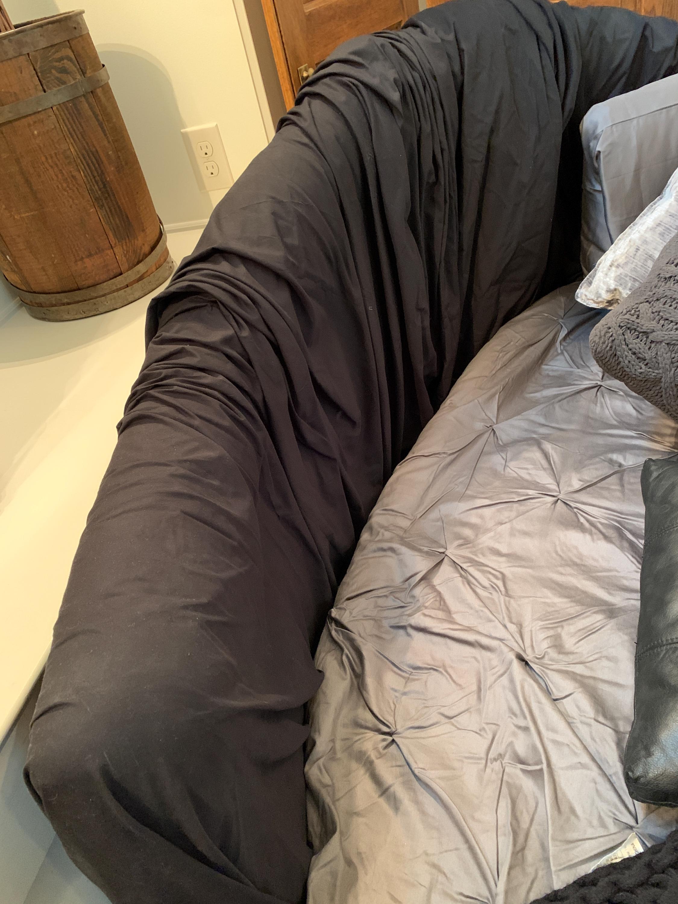 RARE Round Bed Frame and Headboard W Black Cover and Quilted Gray ...