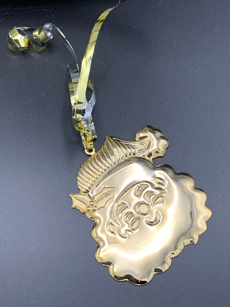 Rare 80s SANTA ORNAMENT BRASS 3w X 3h X 1/4 Thick Raised - Etsy