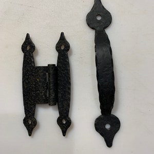 Vintage 60s Handle Pull Drawer or Door OR Hinge - Black Forged Iron ...