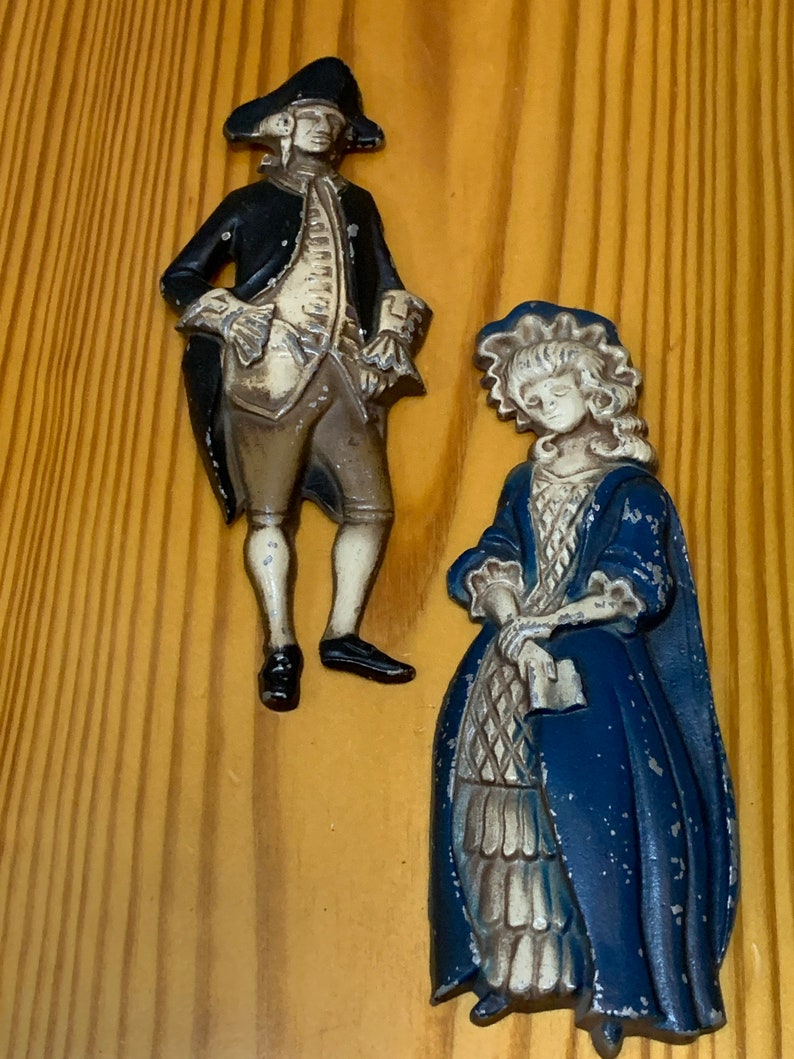 RARE George Washington & Martha Sexton Metal VINTAGE Approx 7 1/2” High ...
