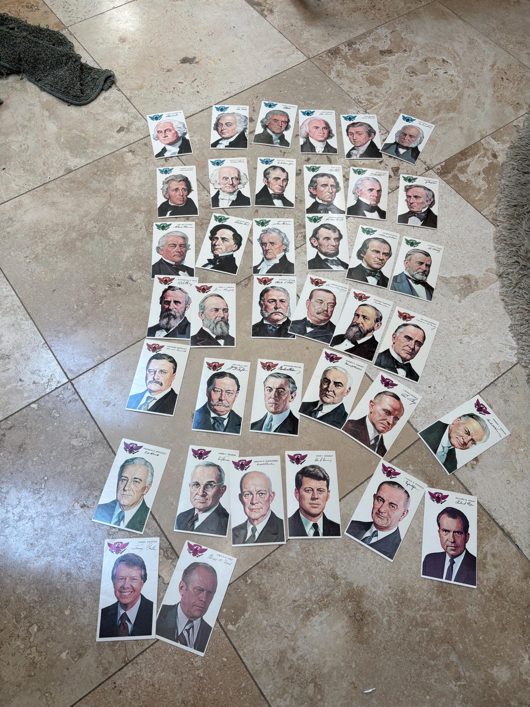 Rare Set U.S. PRESIDENTS CARDS Photo Set (35) Vintage With Historical ...