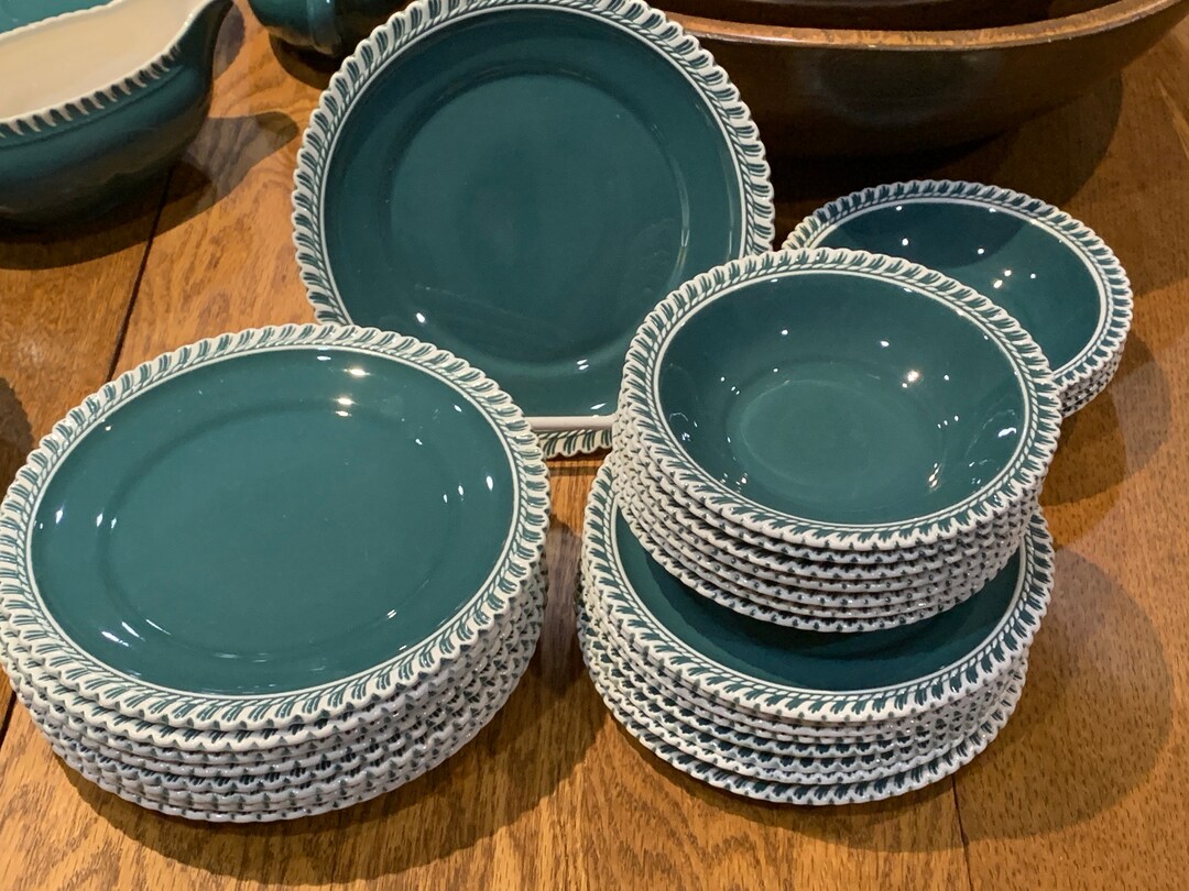 Rare 50s Harkerware Green Corinthian Chesterton W White Vintage Choose ...