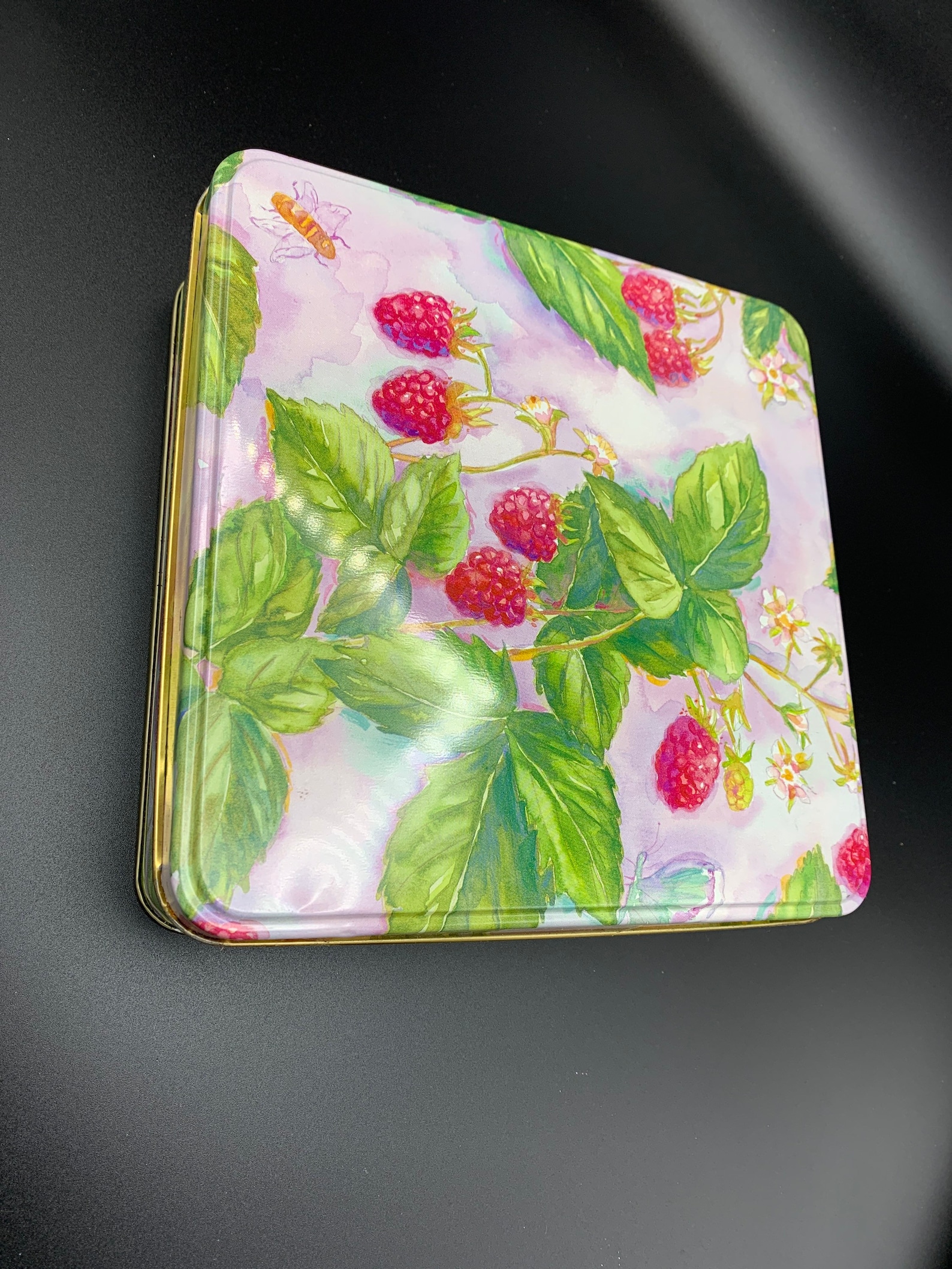 Rare 80s RASPBERRIES TIN CONTAINER Square Collectible 8 1/2 X | Etsy